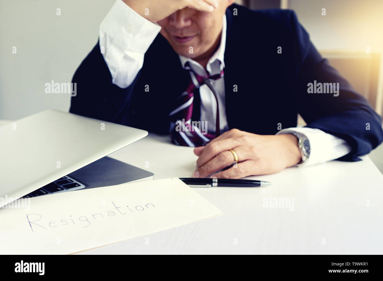 Businessman feel sad Disappointed when recived white envelope ...