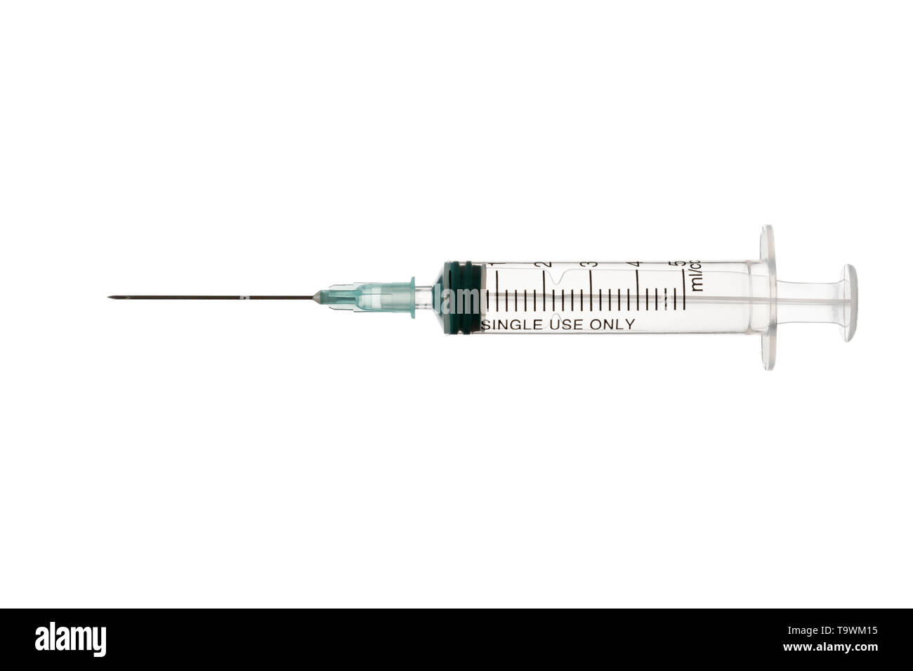 Empty syringe for injection on a white background Stock Photo - Alamy