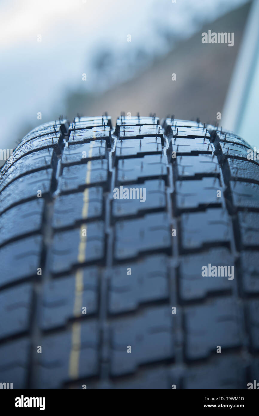 New car tyre closeup photo. With detail Stock Photo - Alamy