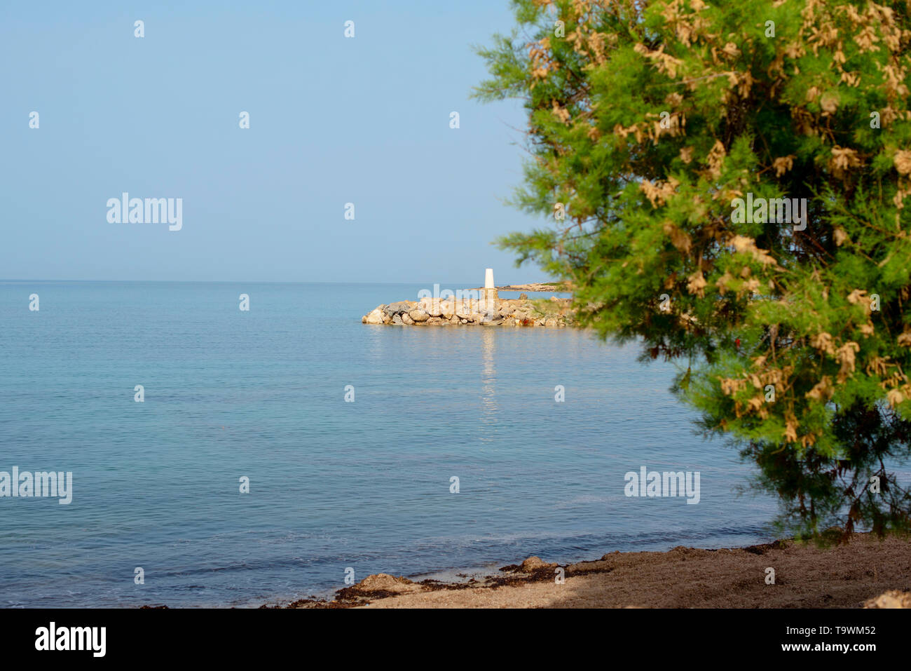 sea view and white lighthouse Stock Photo - Alamy