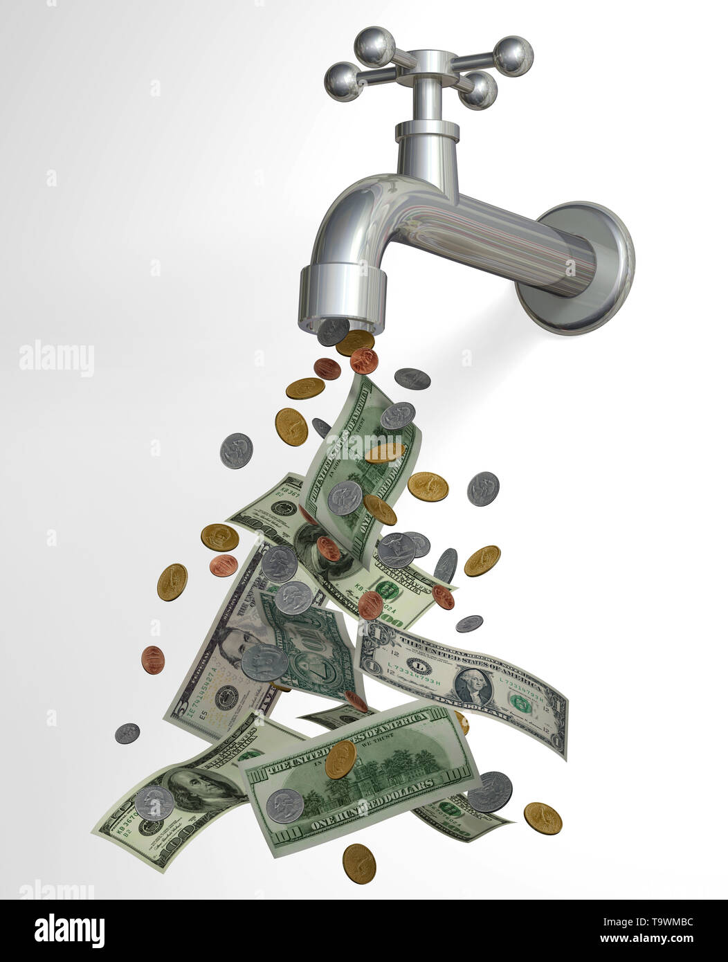 Cash tap 3D Stock Photo - Alamy