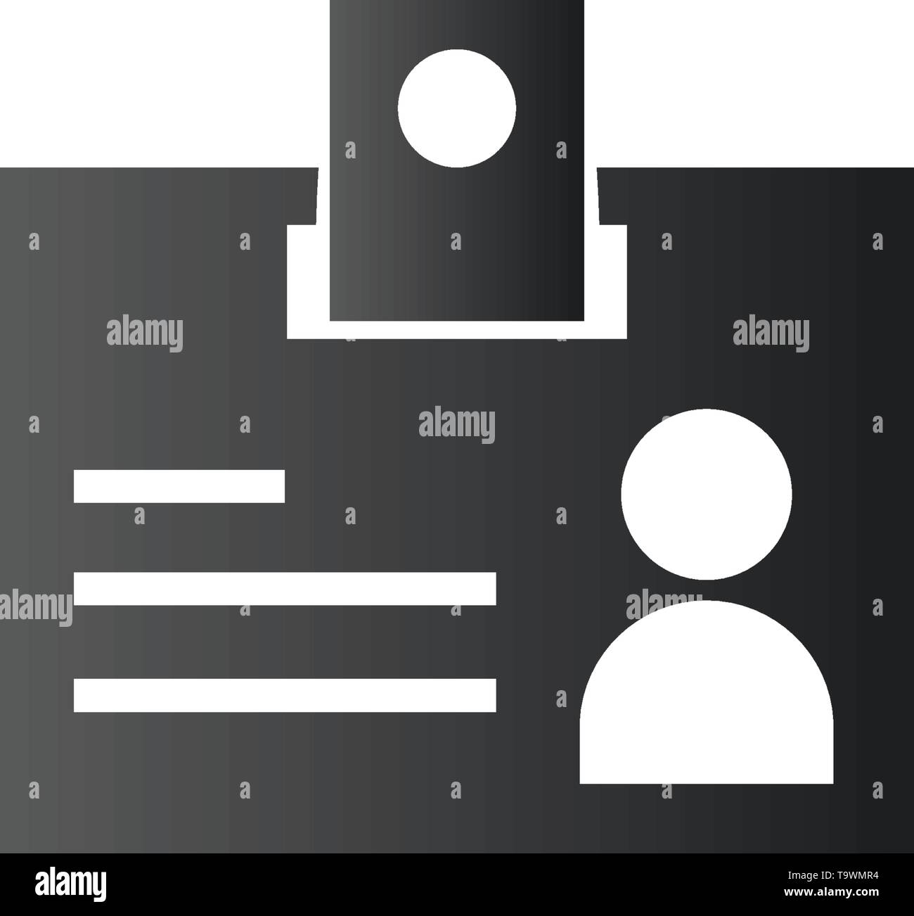 ID Card Icon, name tag. Vector illustration isolated on white ...