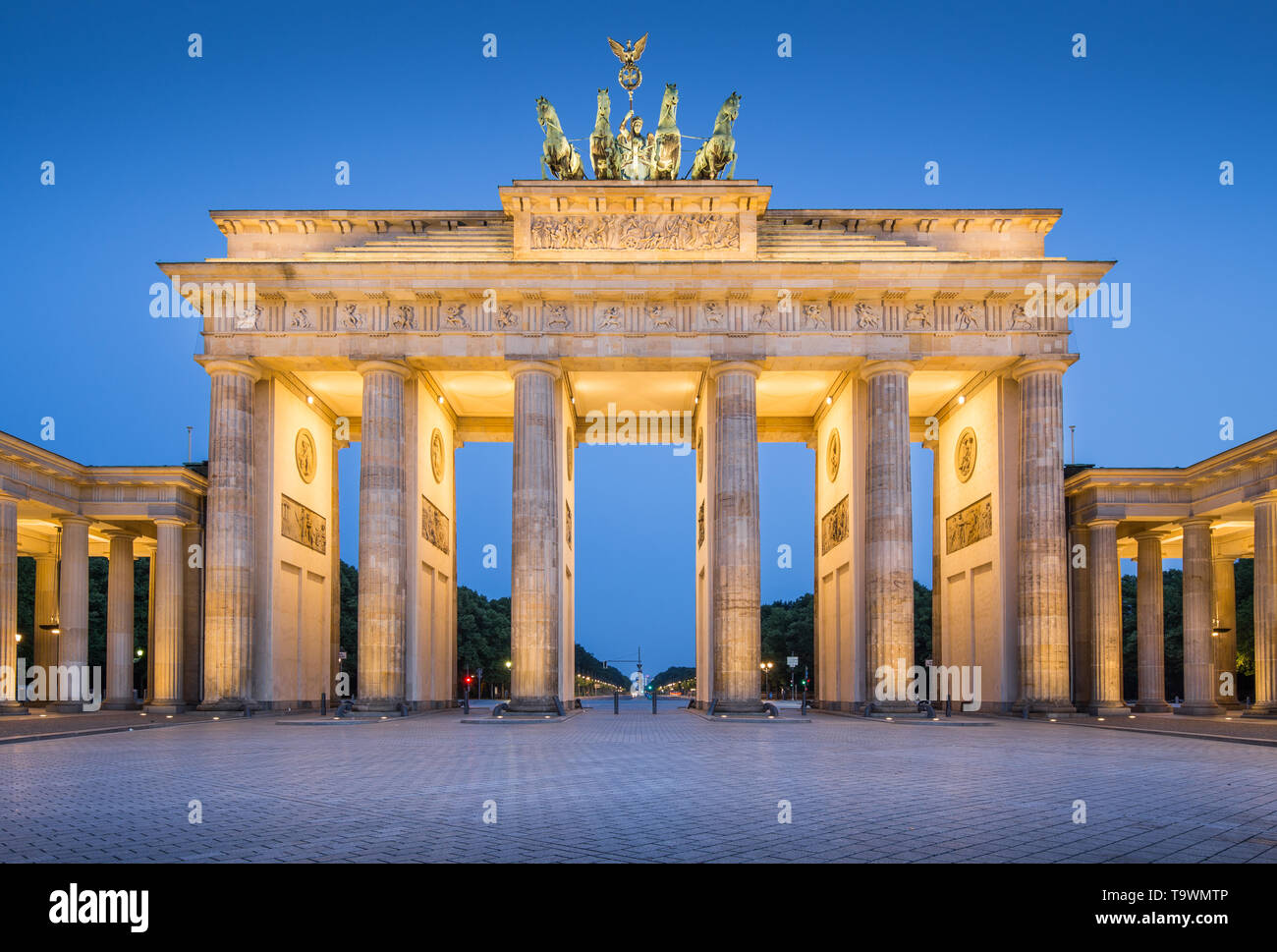 Panoramic view of famous Brandenburger Tor (Brandenburg Gate), one of ...