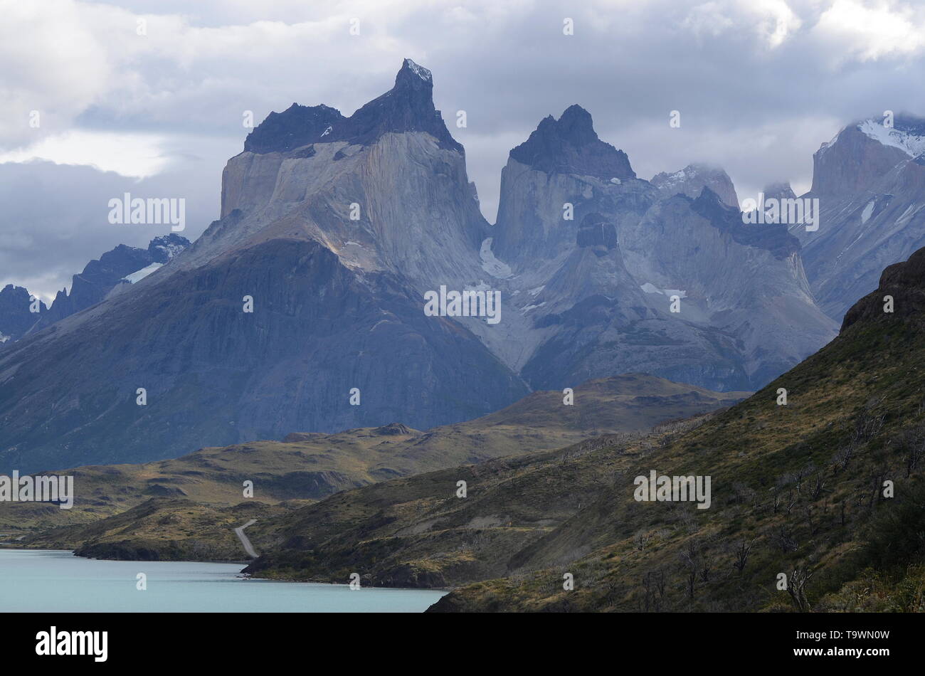 MOUNTAIN SCENERY IN TORRES DEL PAINE NATIONAL PARK, CHILE Stock Photo ...