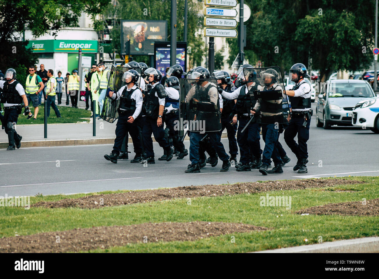 Reims France May 18, 2019 View of the French National Police loading ...