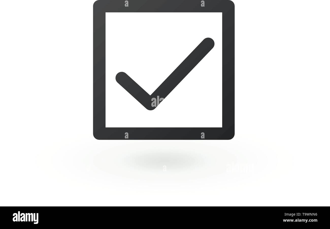 Illustration of check mark icon in square, vector illustration isolated ...