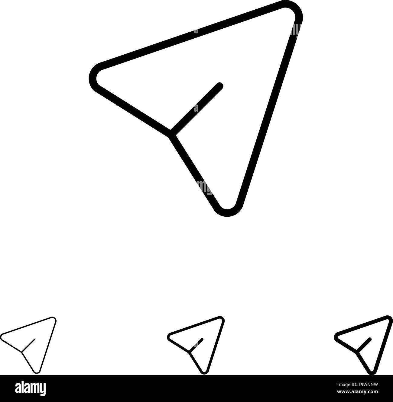 Arrow, Pin, Mouse, Computer Bold and thin black line icon set Stock ...