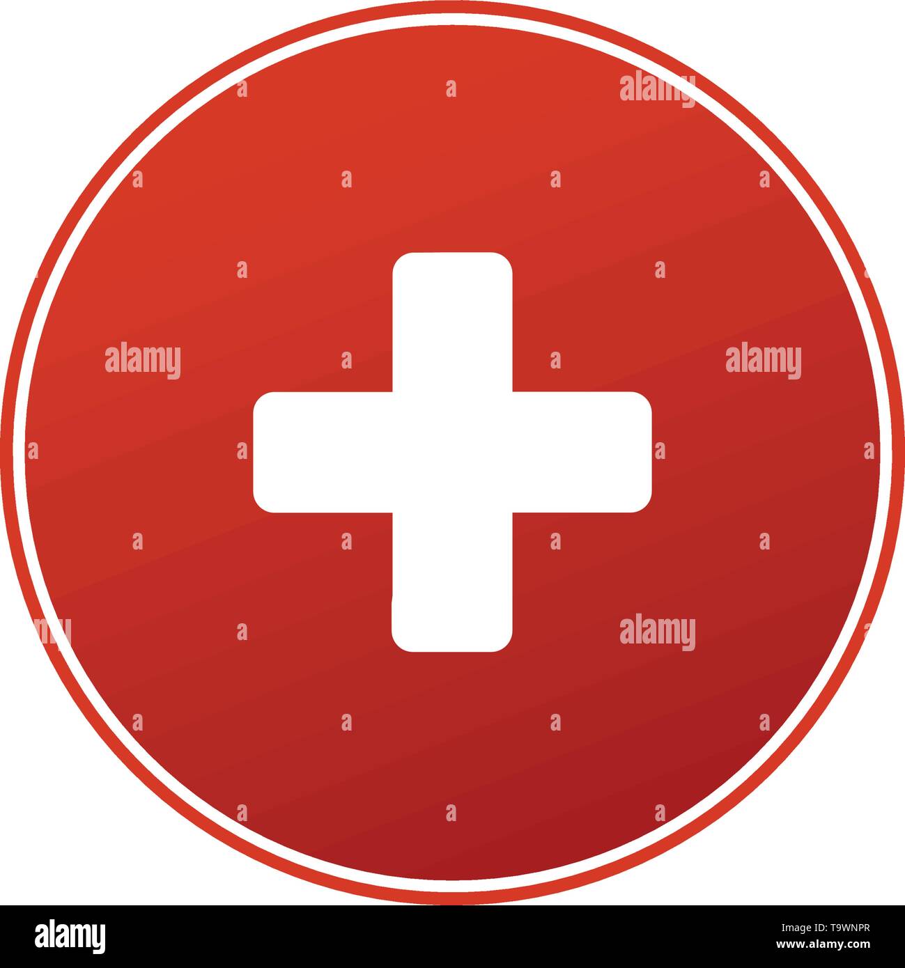 First aid medical sign in circle, flat vector icon for apps, website ...