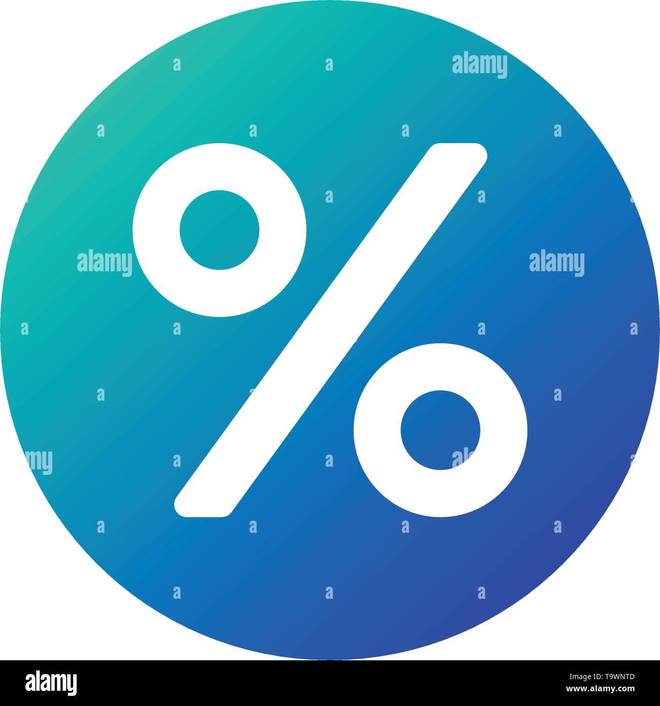 flat percent Icon in circle, Vector illustration isolated on white ...