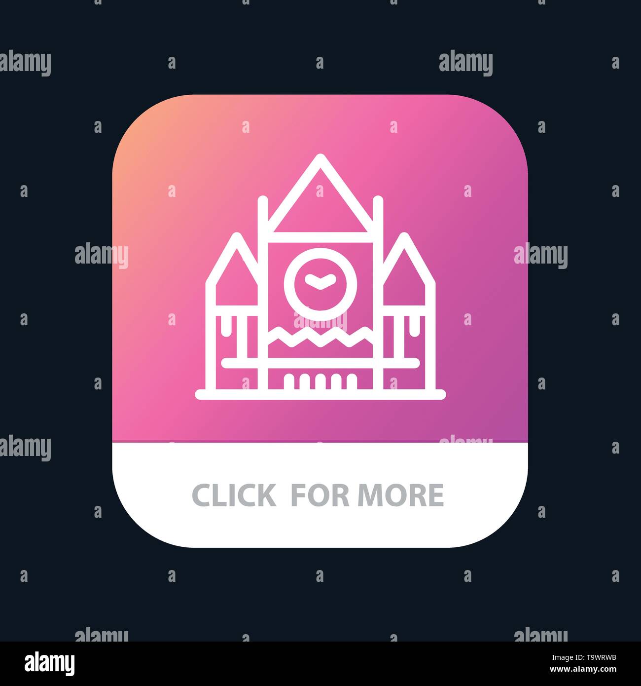 Canada, Centre Block, Government, Landmark Mobile App Button. Android and IOS Line Version Stock ...