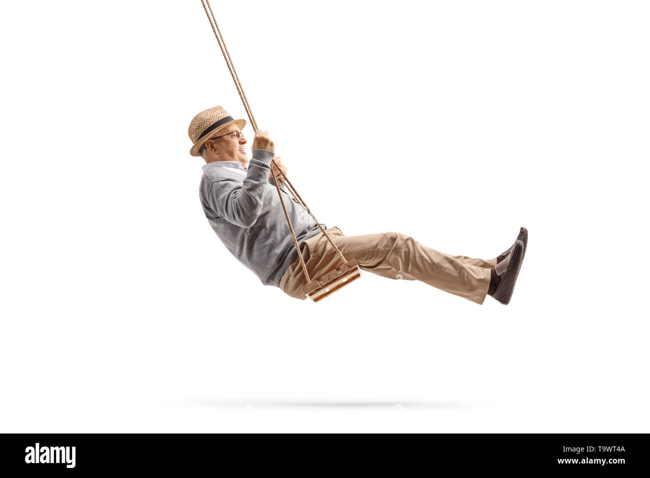 Gentleman on a swing Cut Out Stock Images & Pictures - Alamy