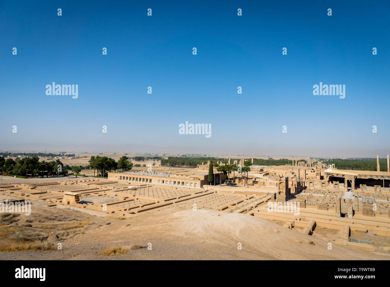 Persepolis in Iran. View of the ancient ruins from above, aerial view ...
