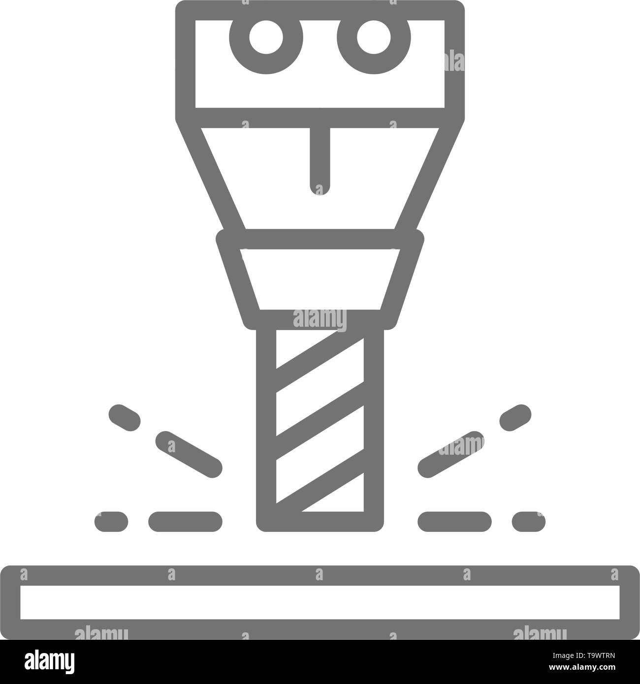 Milling works, spindle for CNC machine line icon Stock Vector Image ...