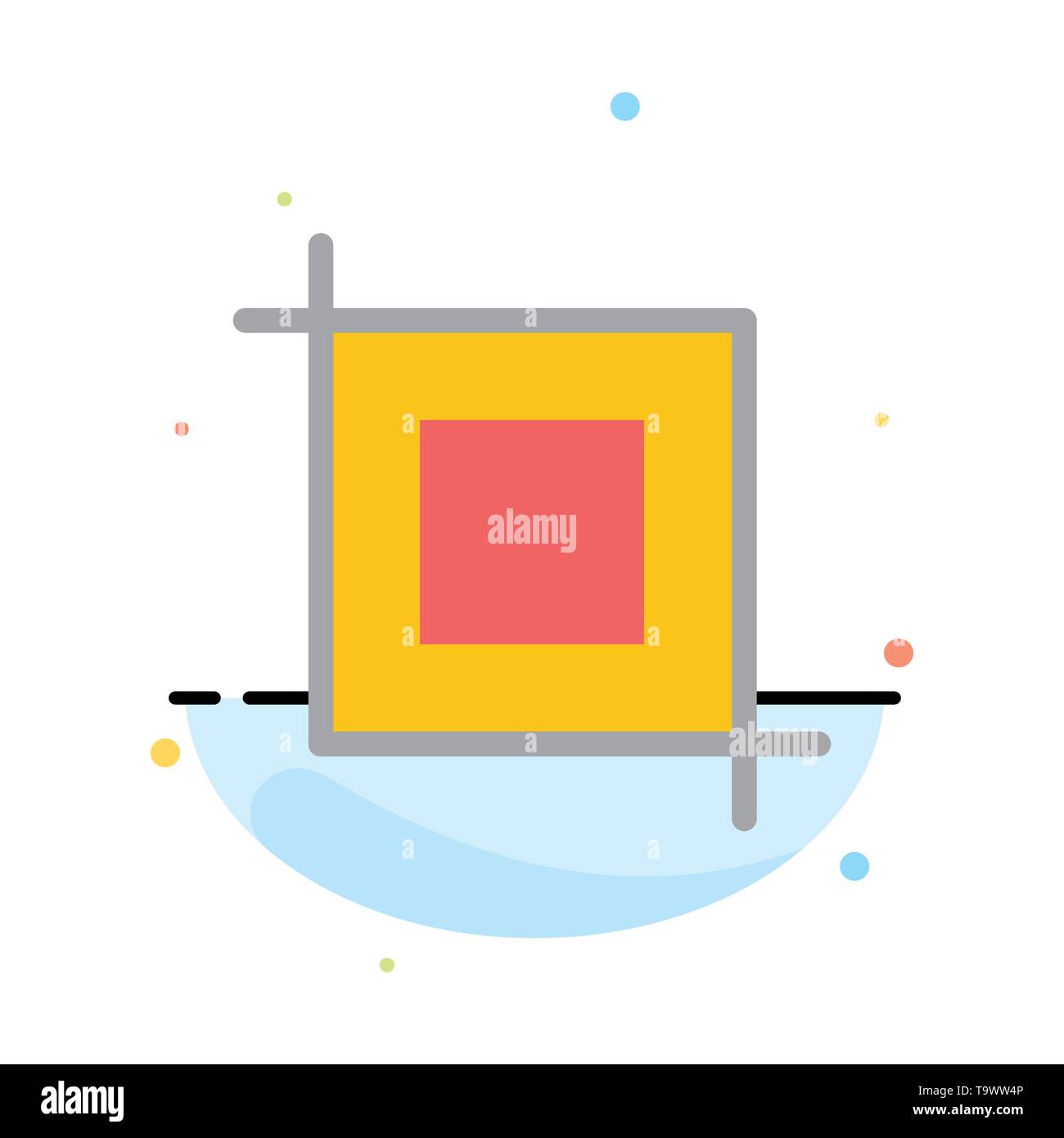 Crop Tool Transform Abstract Flat Color Icon Template Stock Vector