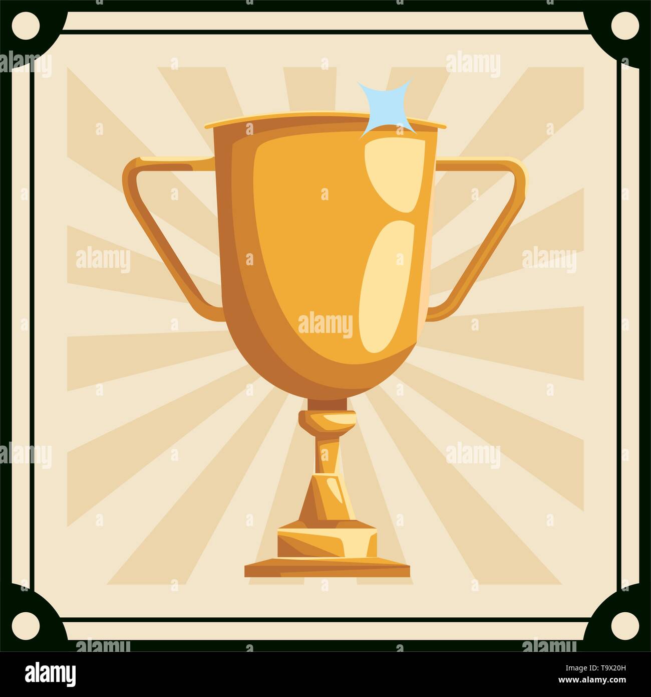 cup trophy icon on vintage striped frame Stock Vector Image & Art - Alamy