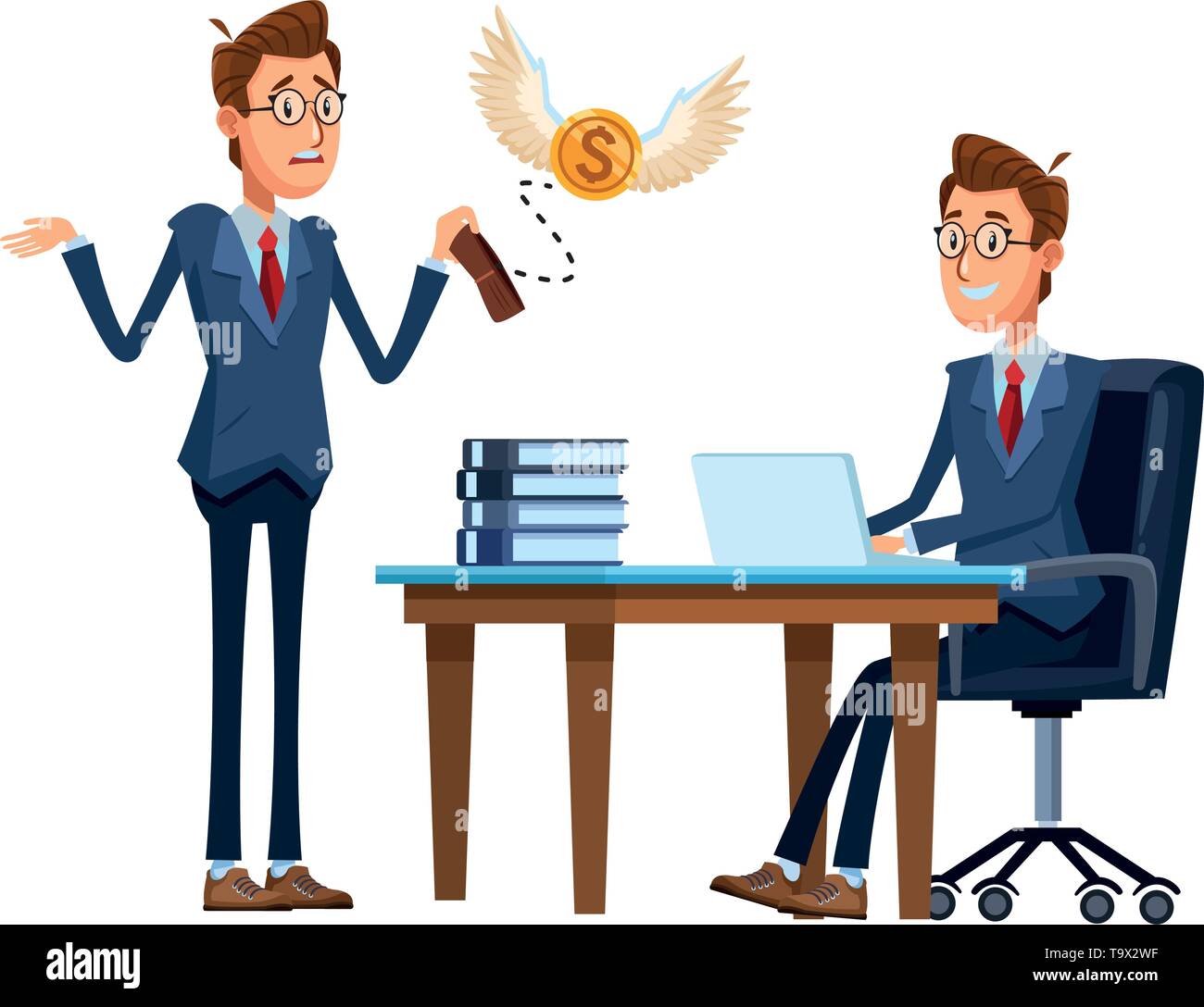 Bank manager desk sign Stock Vector Images - Alamy