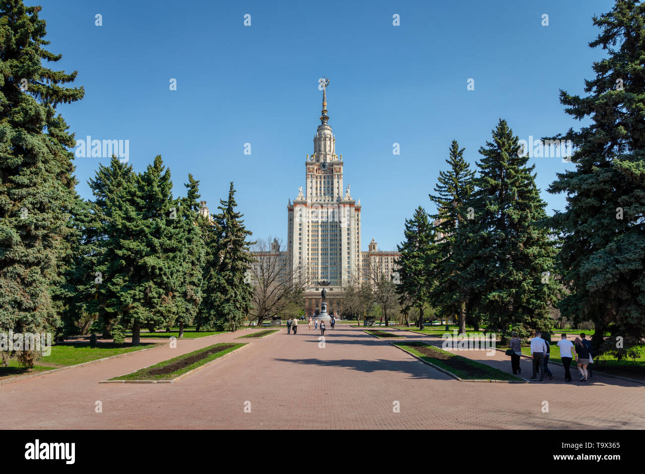 Moscow, Russia - April 2019: Main building of Moscow State University ...