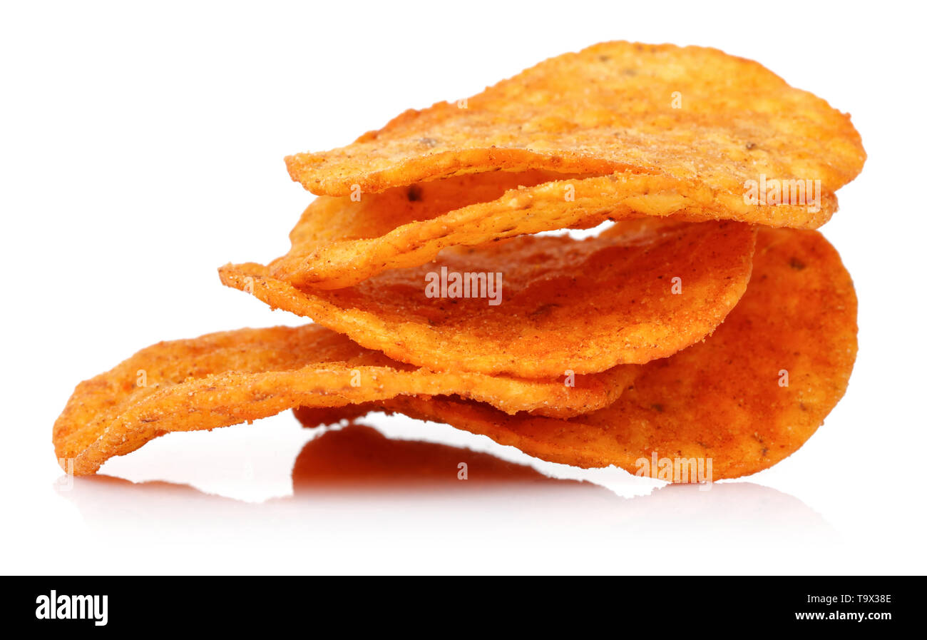 Corn chips isolated on white background Stock Photo - Alamy