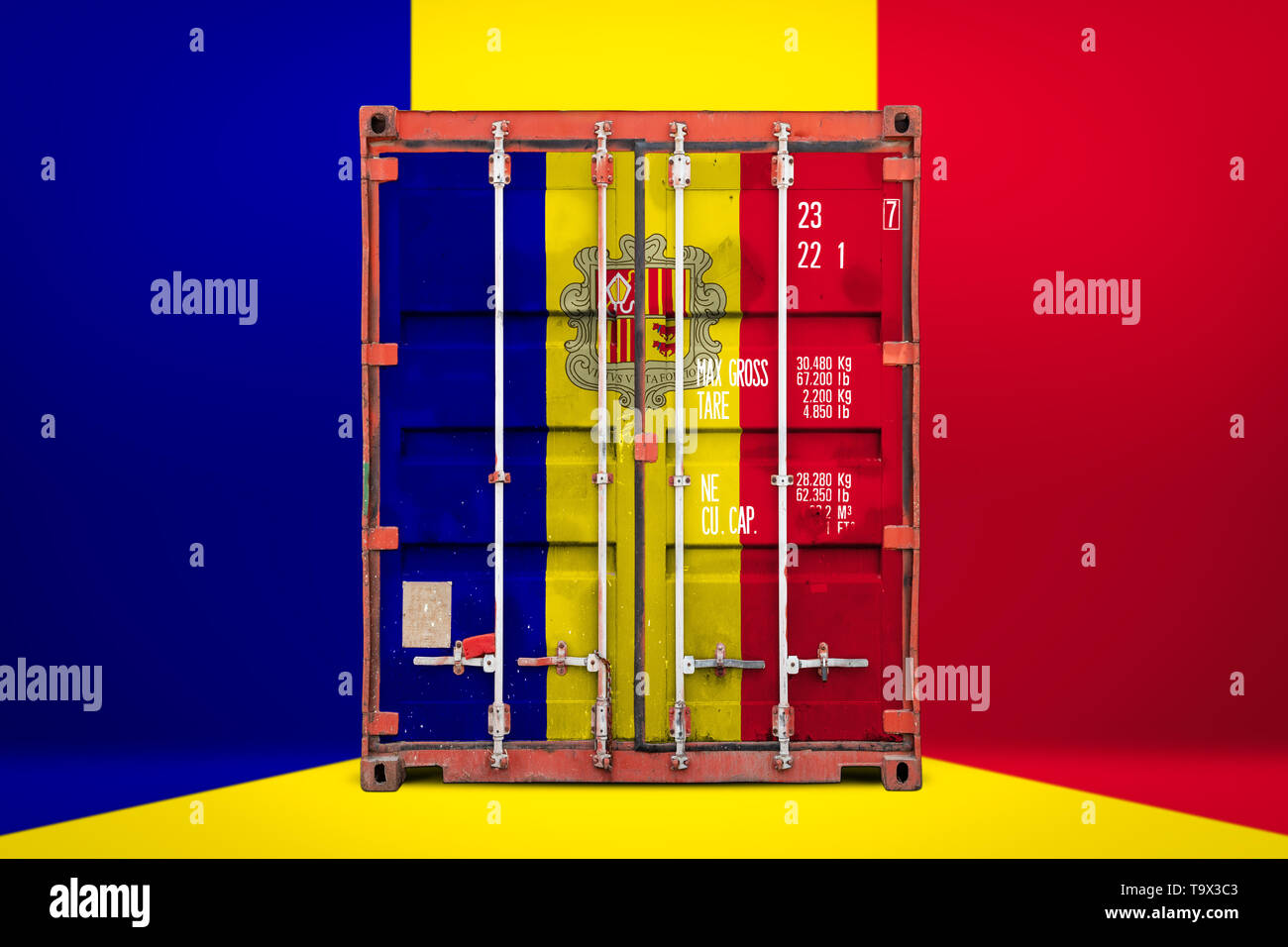 The concept of Andorra export-import, container transporting and ...