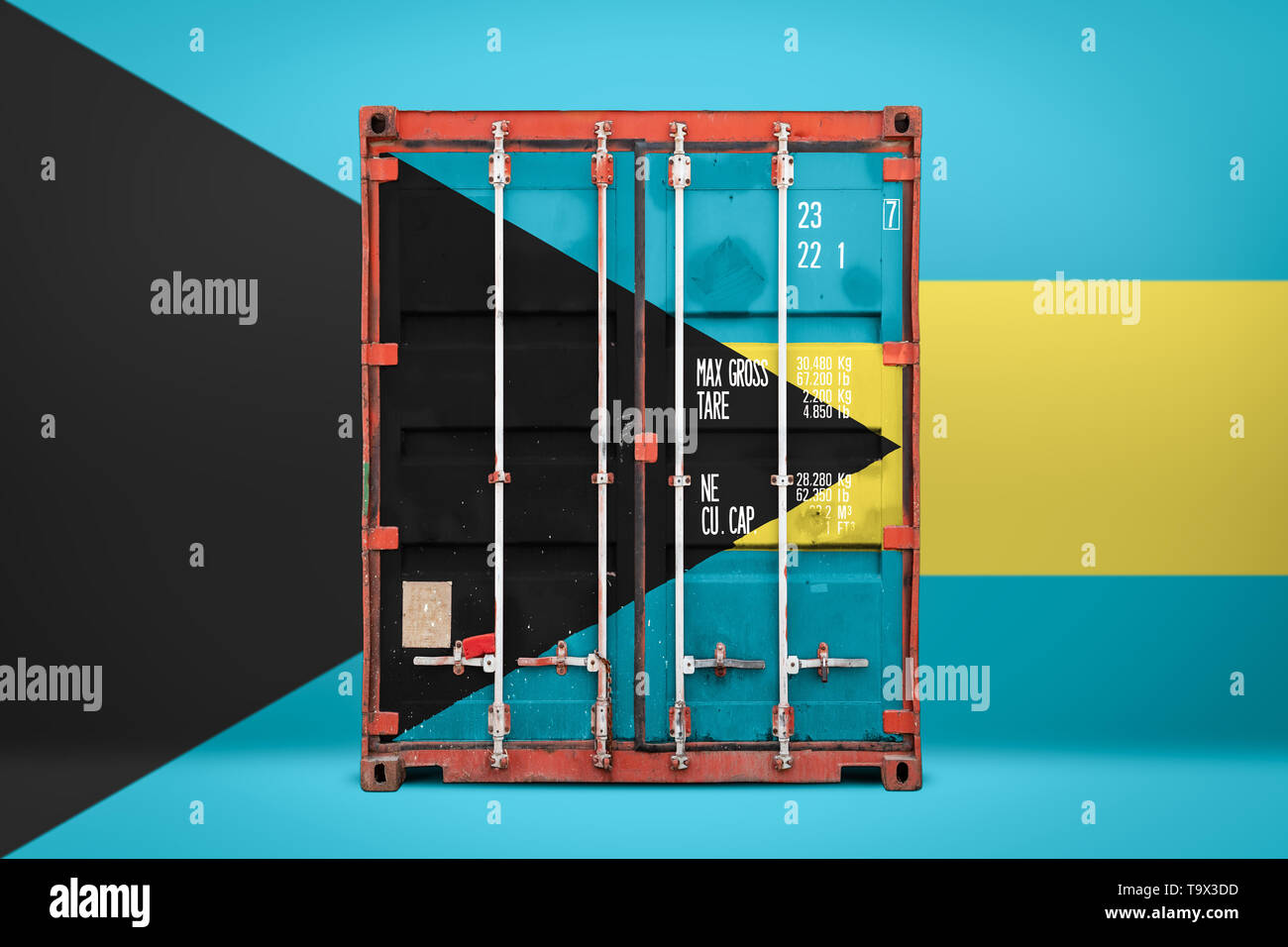 The concept of Bahamas export-import, container transporting and ...
