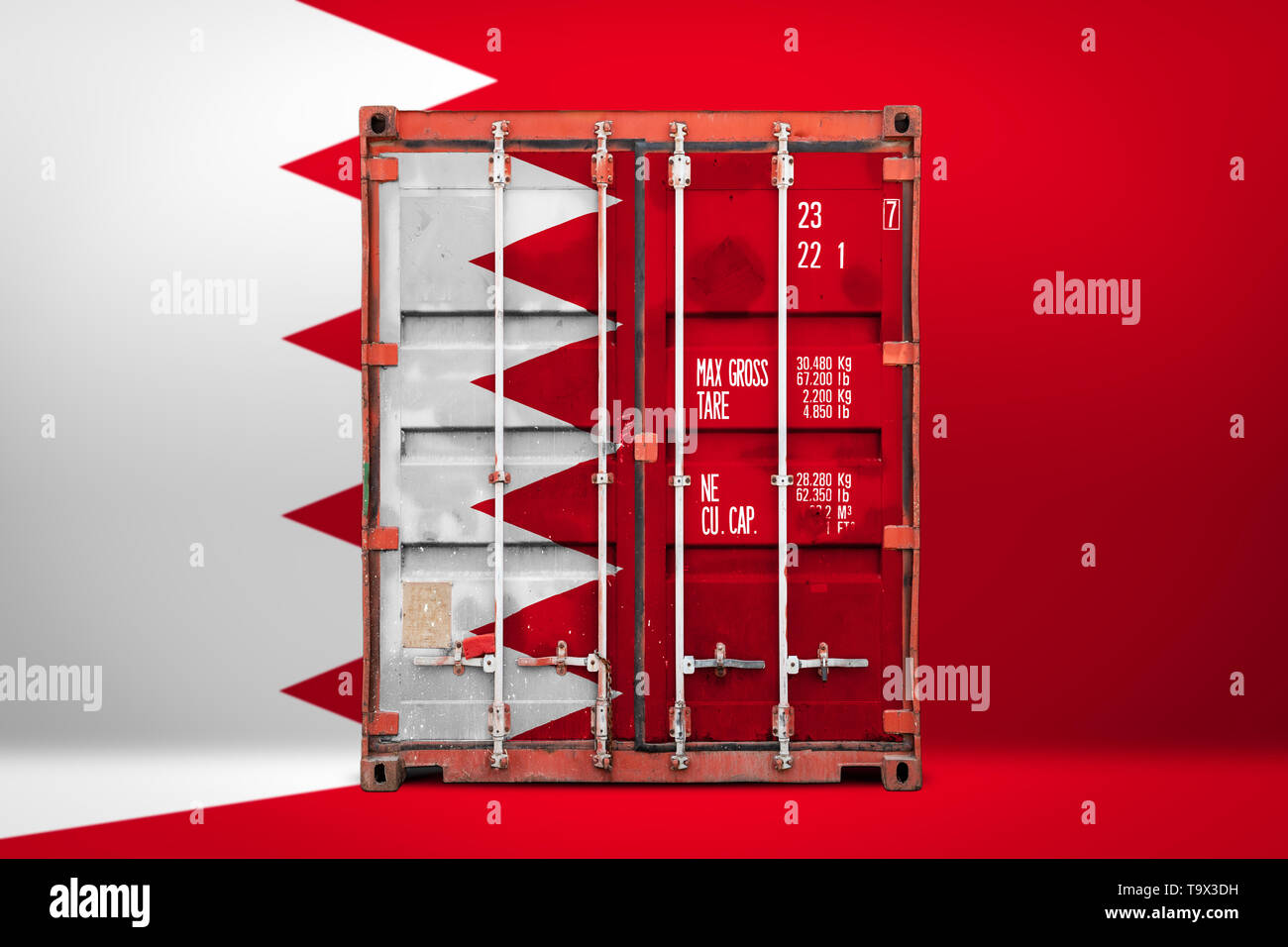 The concept of Bahrain export-import, container transporting and ...