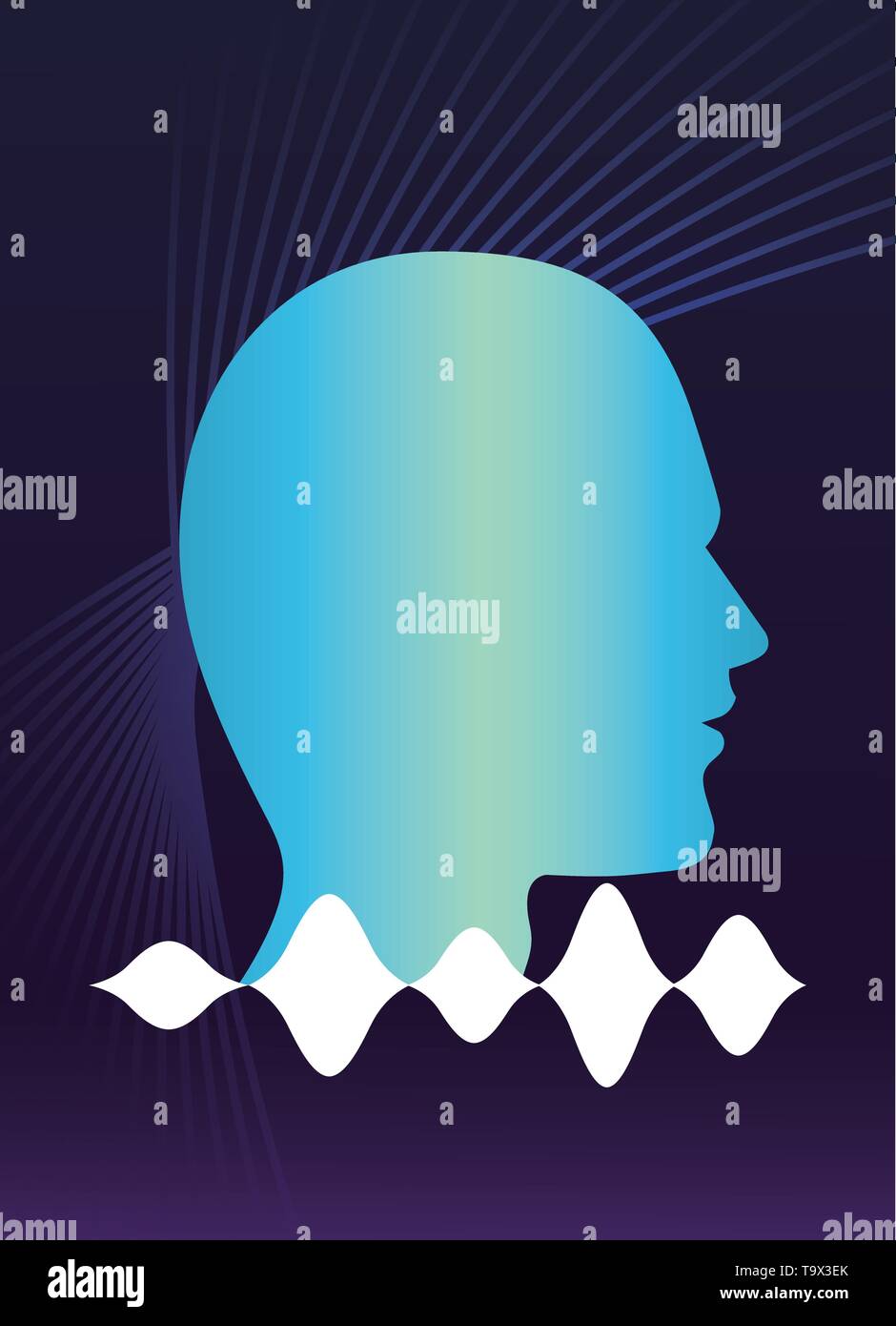 human head silhouette with sound signal Stock Vector Image & Art - Alamy