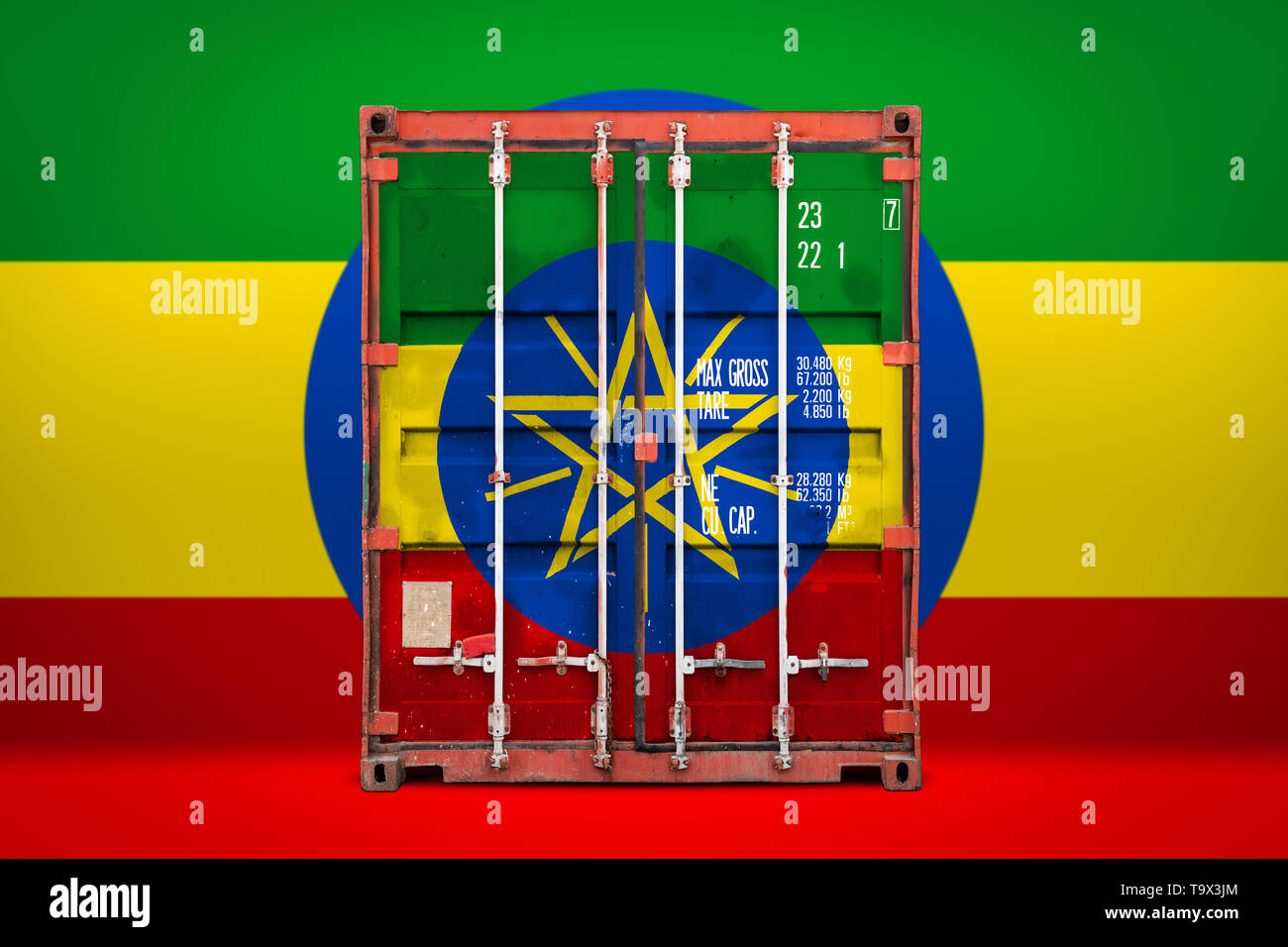The concept of Ethiopia export-import, container transporting and national delivery of goods ...