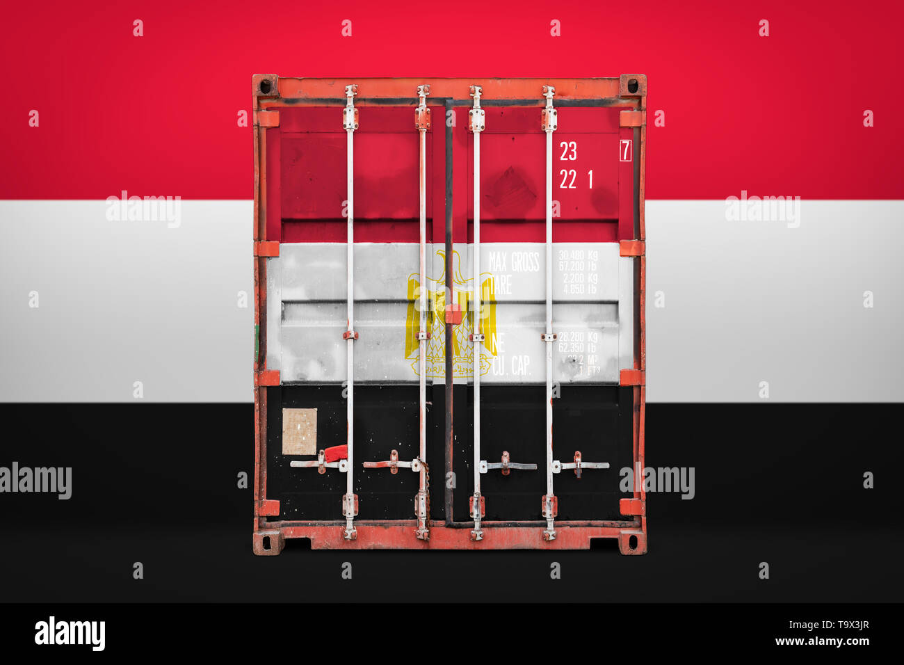 The concept of Egypt export-import, container transporting and national ...
