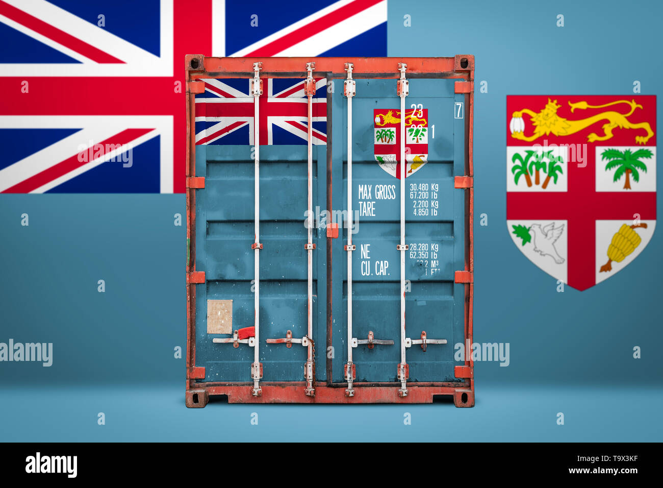 The concept of Fiji export-import, container transporting and national ...