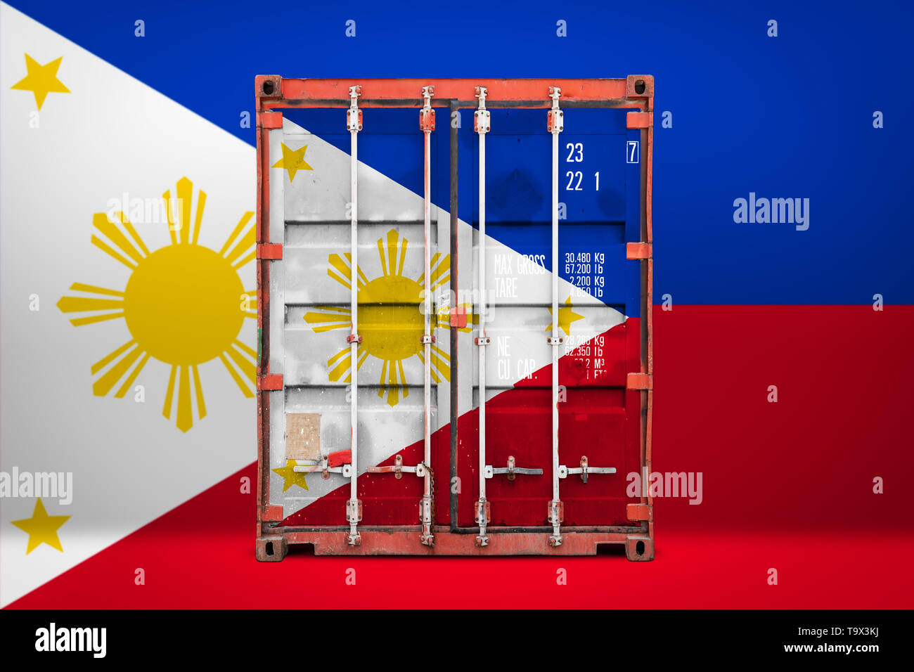 The concept of Philippines export-import, container transporting and ...
