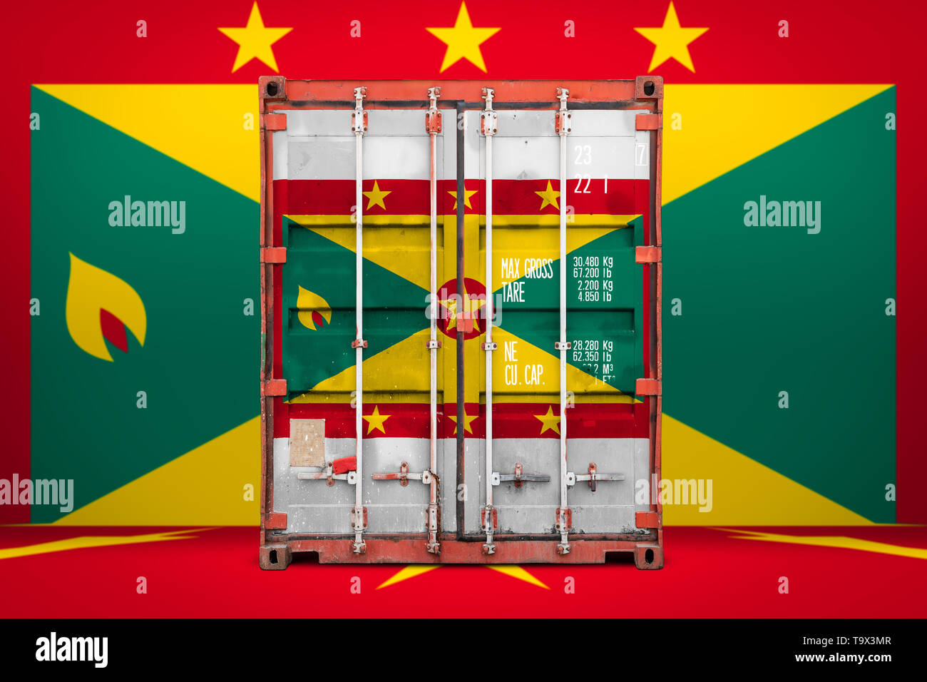 The concept of Grenada export-import, container transporting and ...