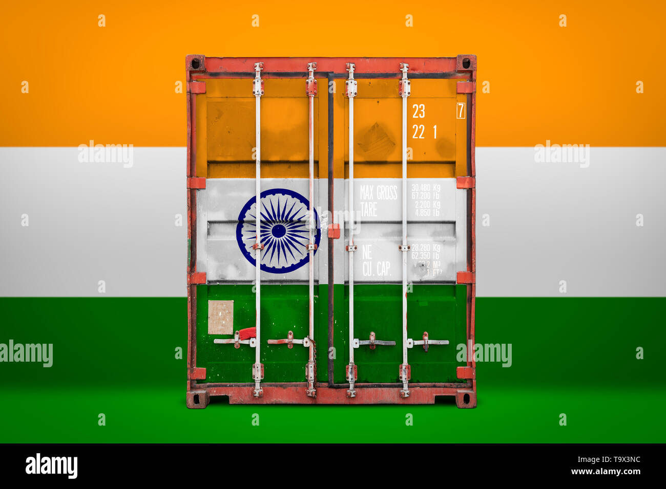 The concept of India export-import, container transporting and national ...