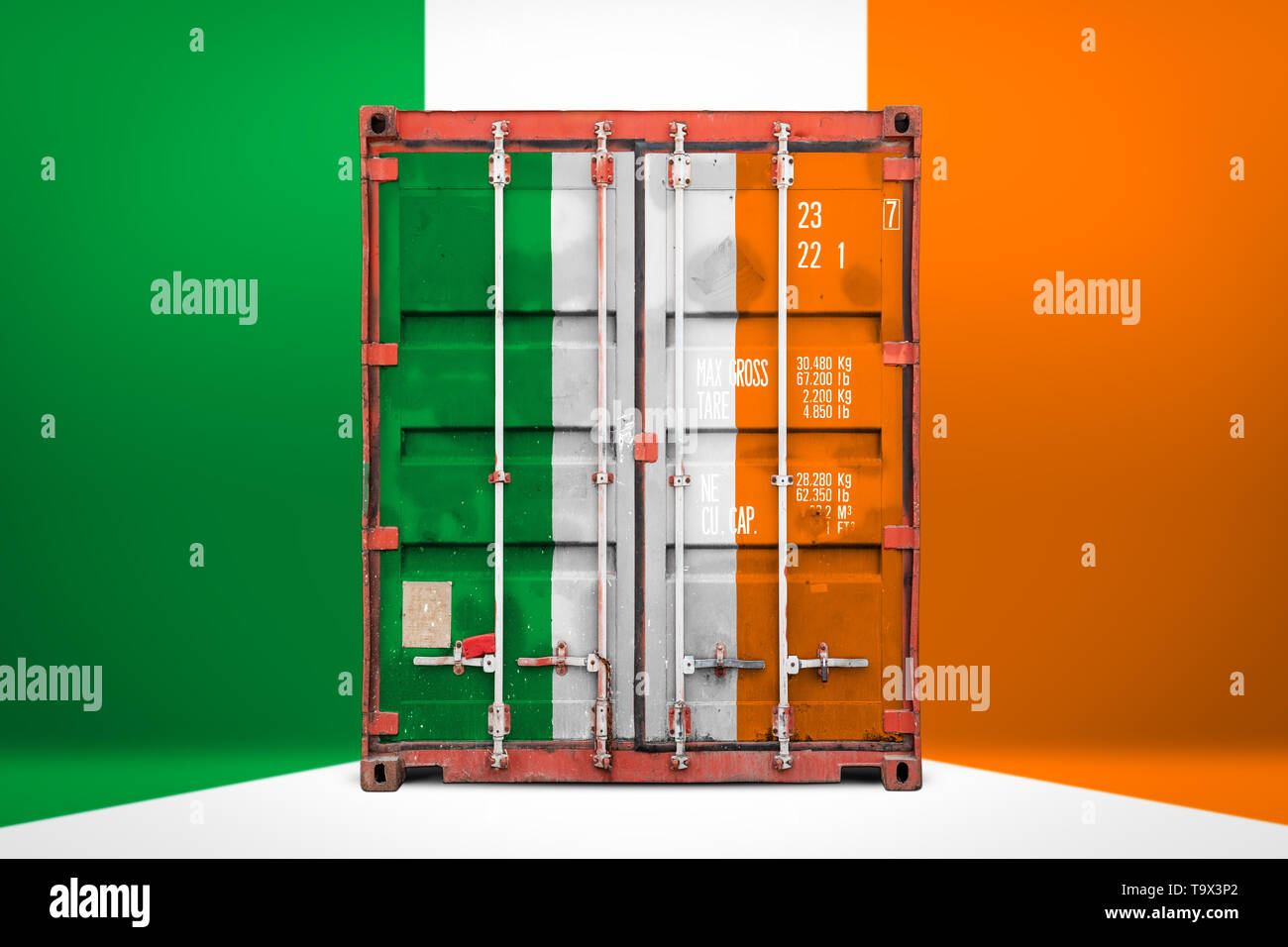 The concept of Ireland export-import, container transporting and ...