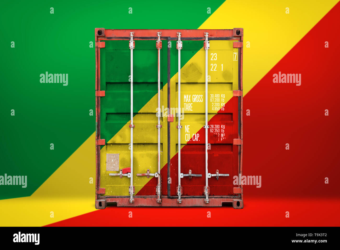 The concept of Republic of Congo export-import, container transporting ...