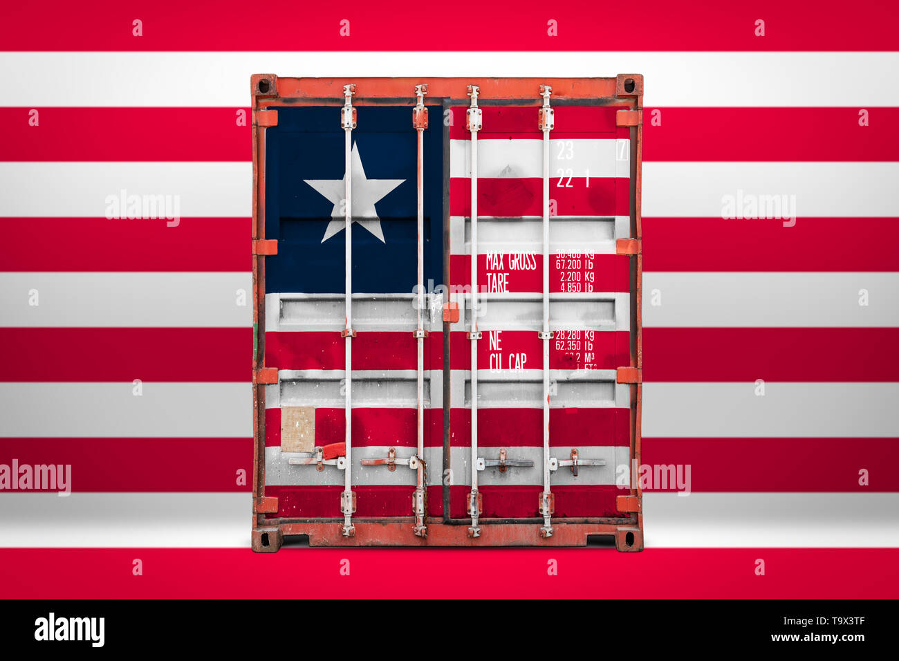 The concept of Liberia export-import, container transporting and ...