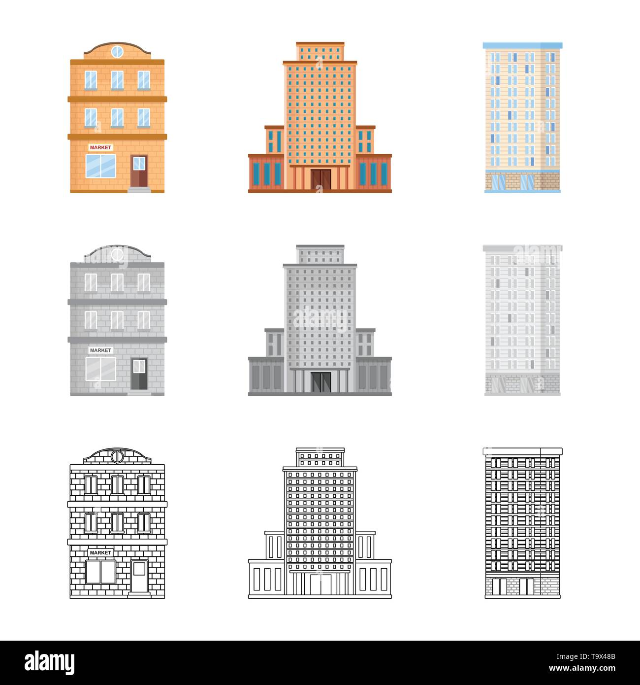 Residential municipal high rise Stock Vector Images - Alamy