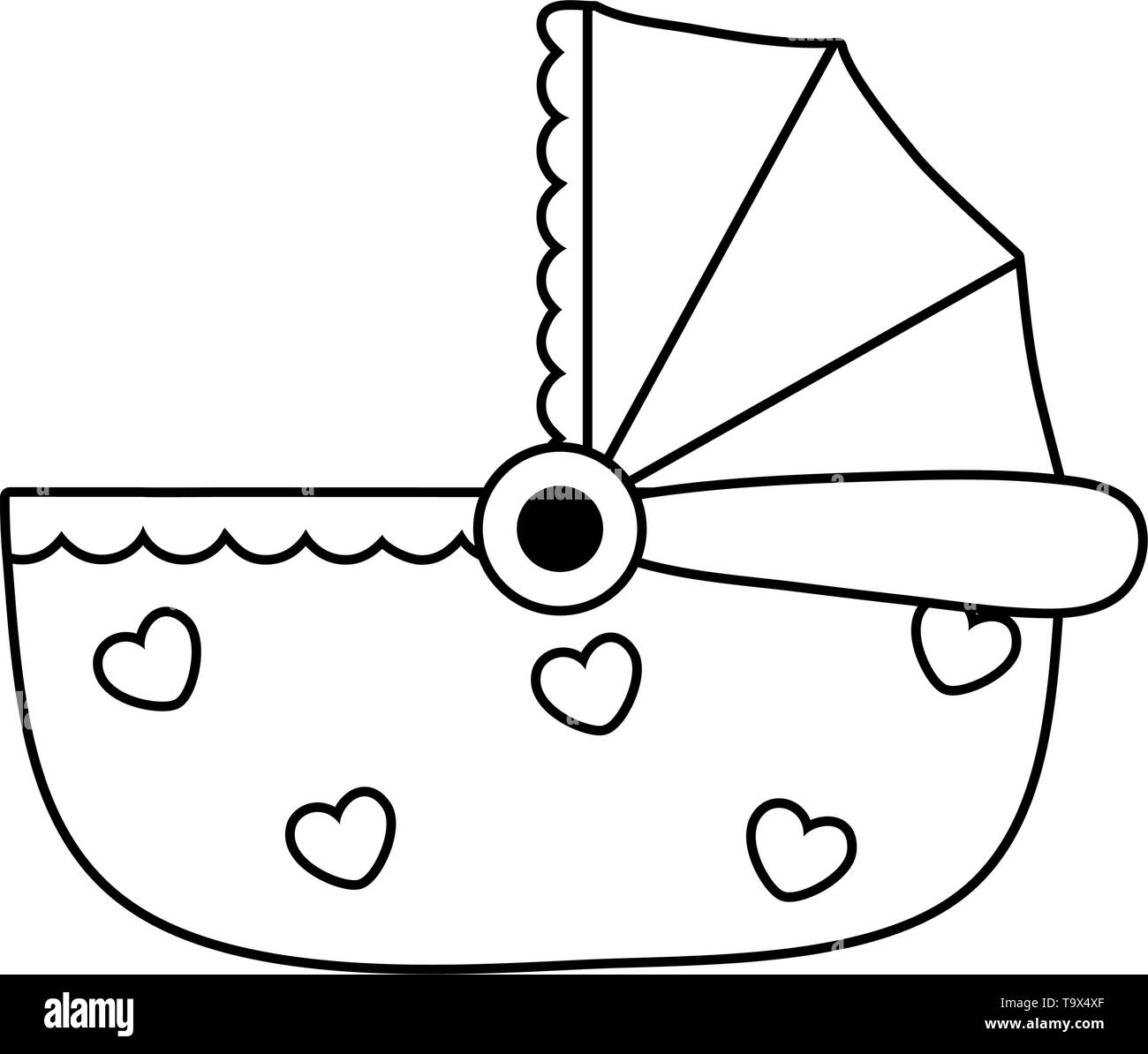 cradle icon cartoon isolated with heart vector illustration graphic ...