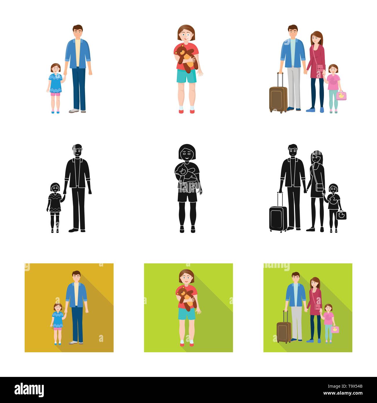 Vector design of character and avatar symbol. Collection of character ...