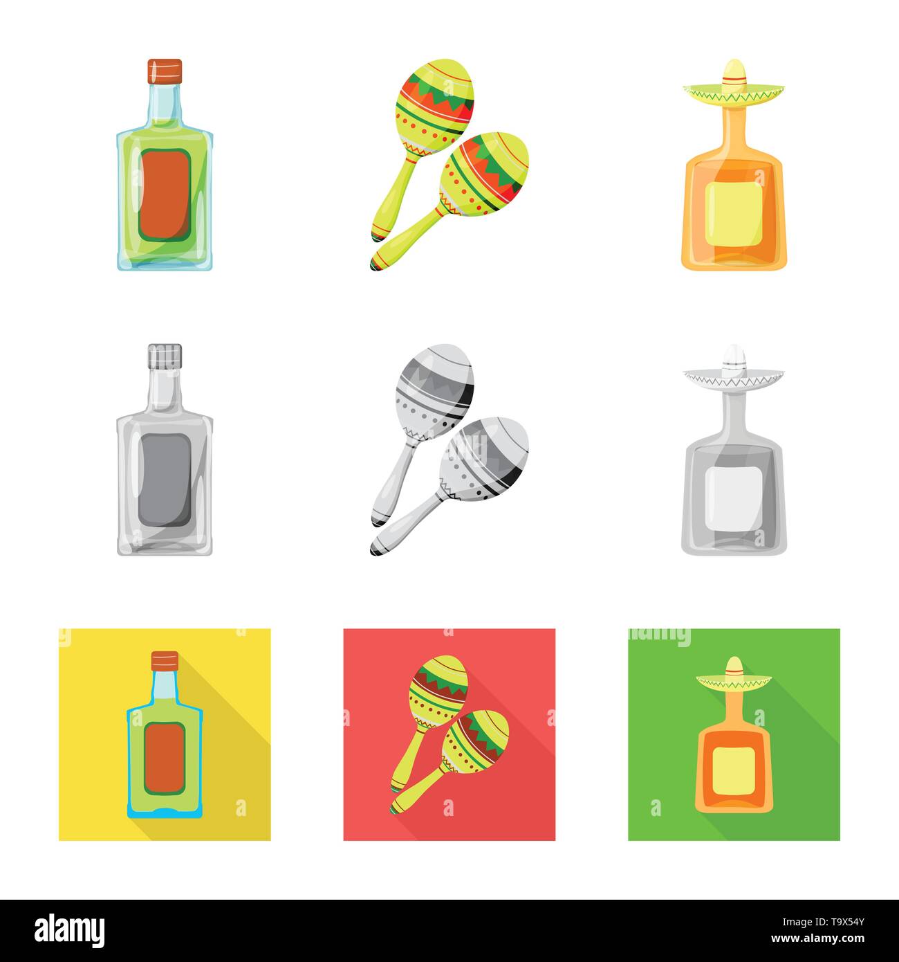 Vector design of cafe and Latin icon. Set of cafe and national vector ...