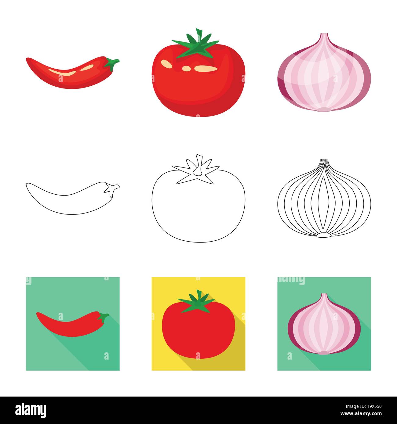 Vector illustration of taste and product icon. Set of taste and cooking ...