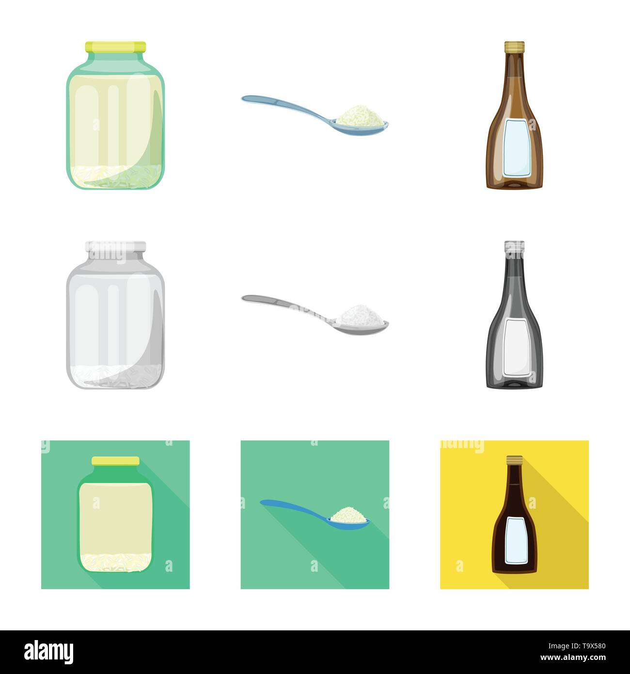 Vector design of crop and ecological symbol. Collection of crop and ...