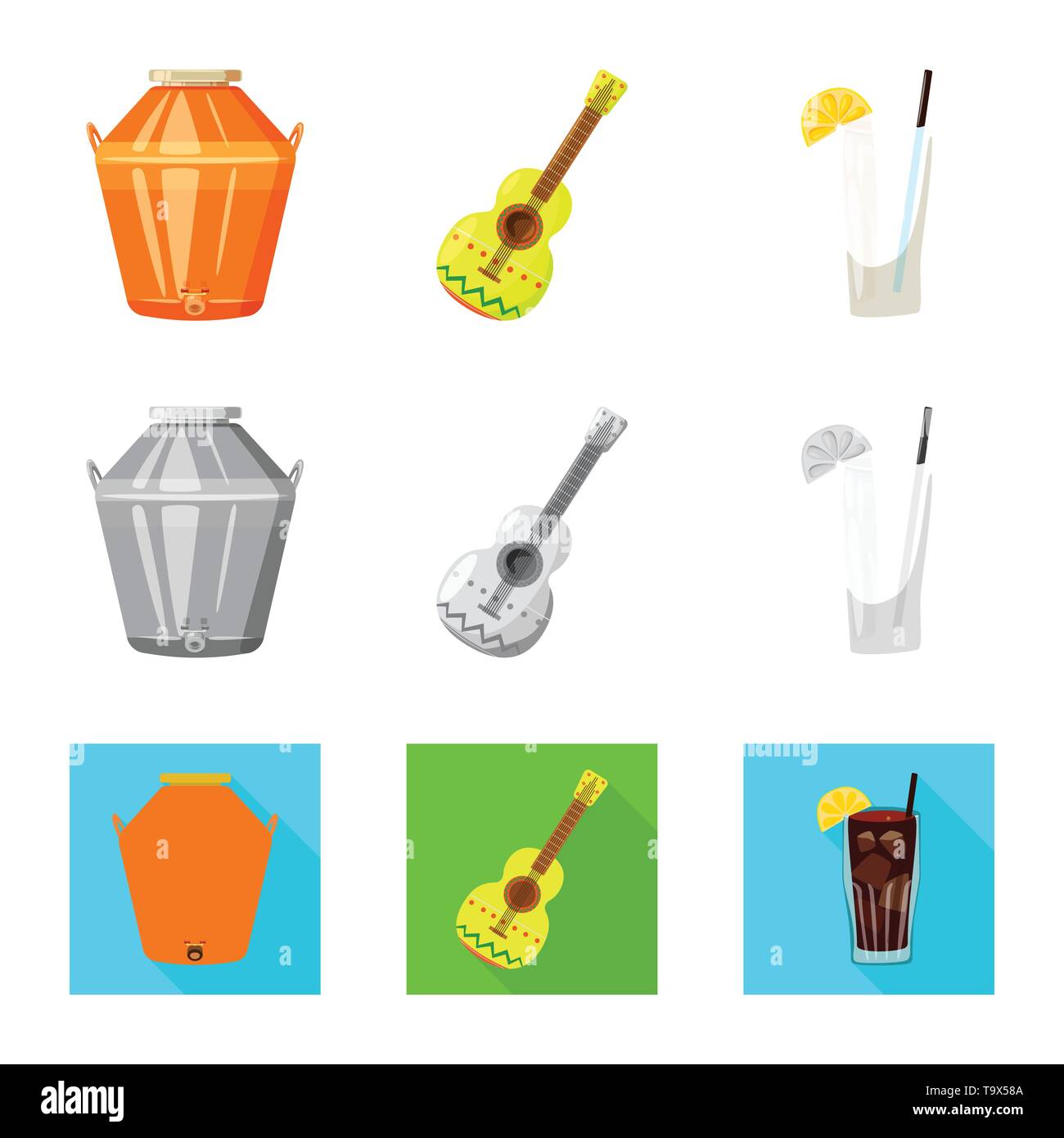 Vector design of cafe and Latin logo. Collection of cafe and national ...