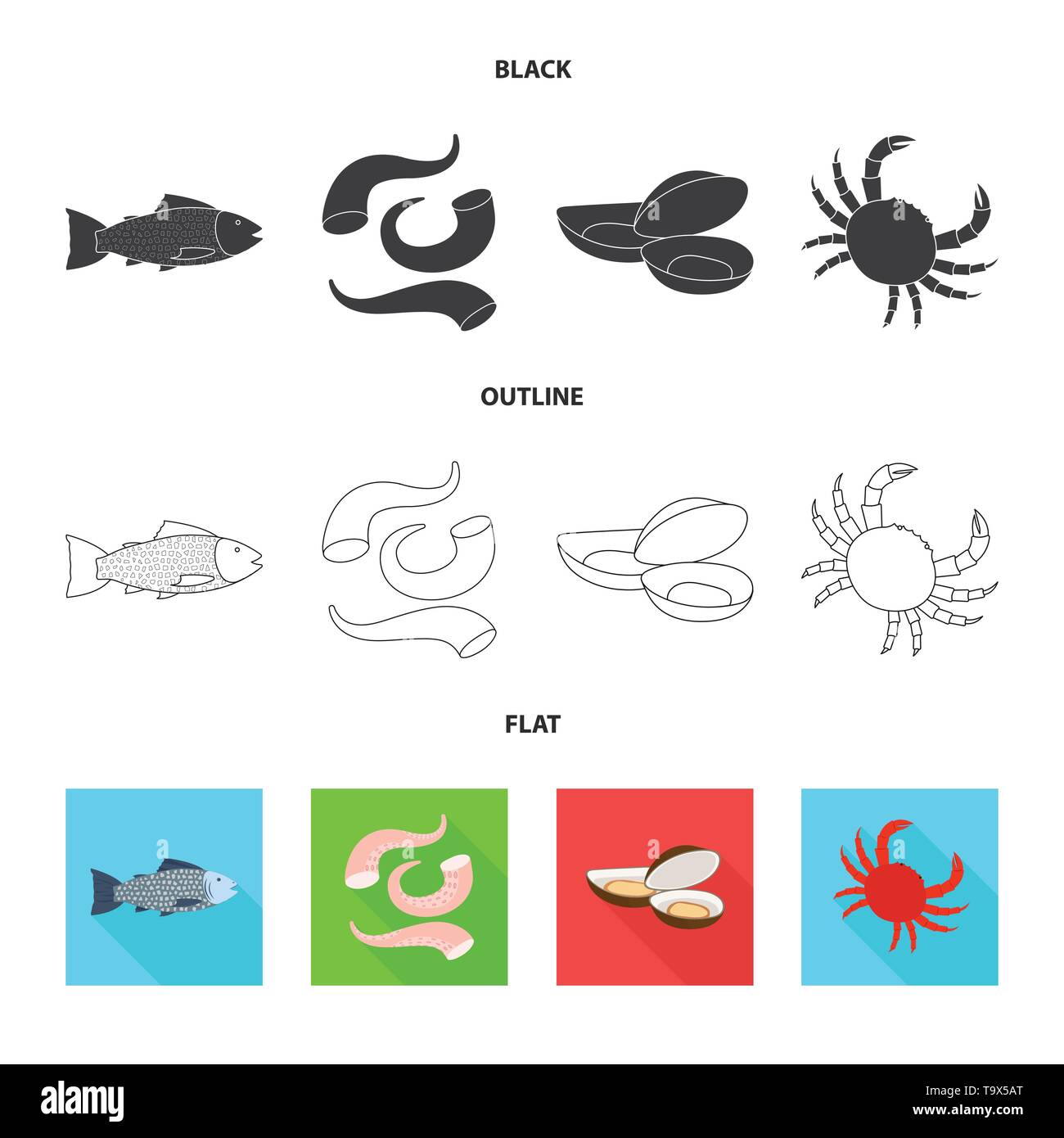 salmon,octopus,mussel,crab,fish,squid,jelly,shell,trout,tentacle ...