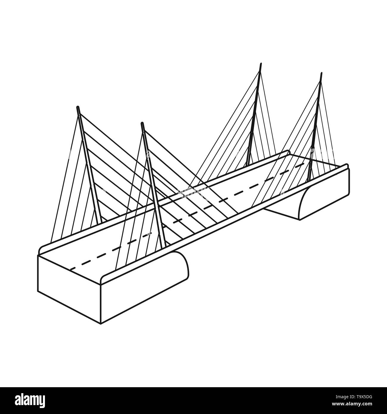 Vector illustration of bridge and construction logo. Set of bridge and ...