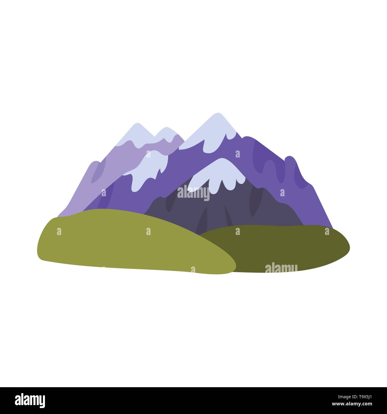 Isolated object of mountain and rocky sign. Collection of mountain and ...