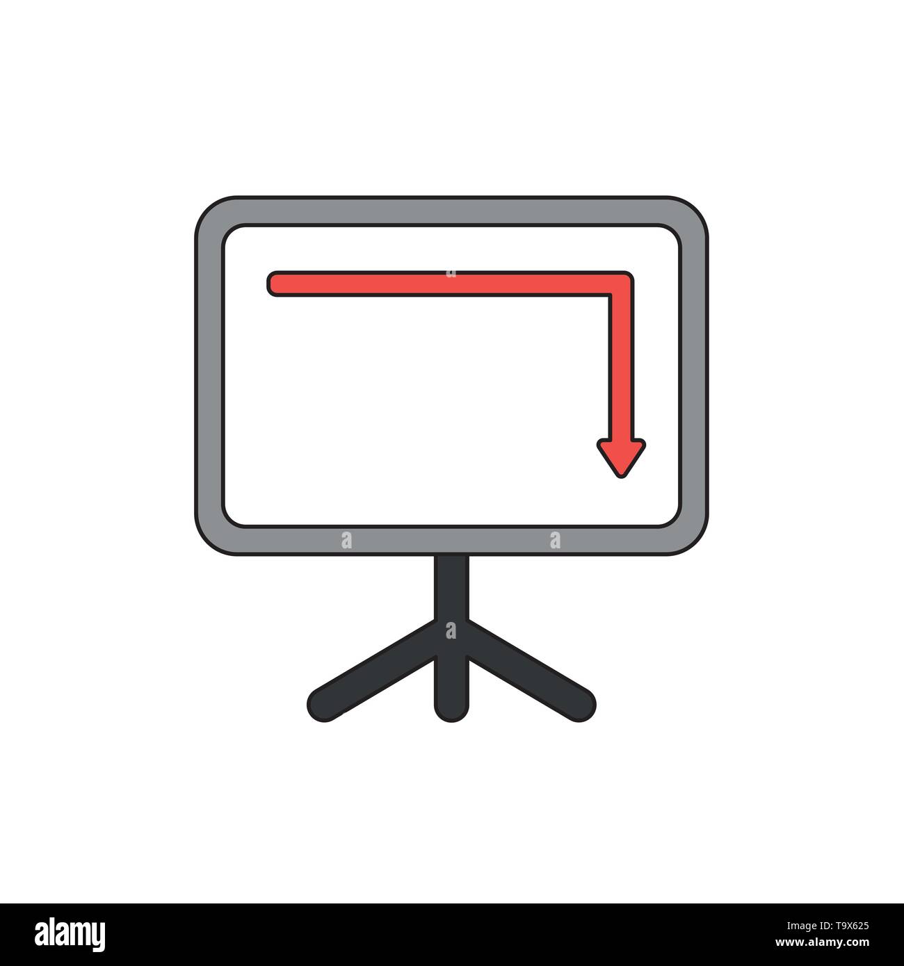 Vector icon concept of sales chart arrow moving up and down. Black ...
