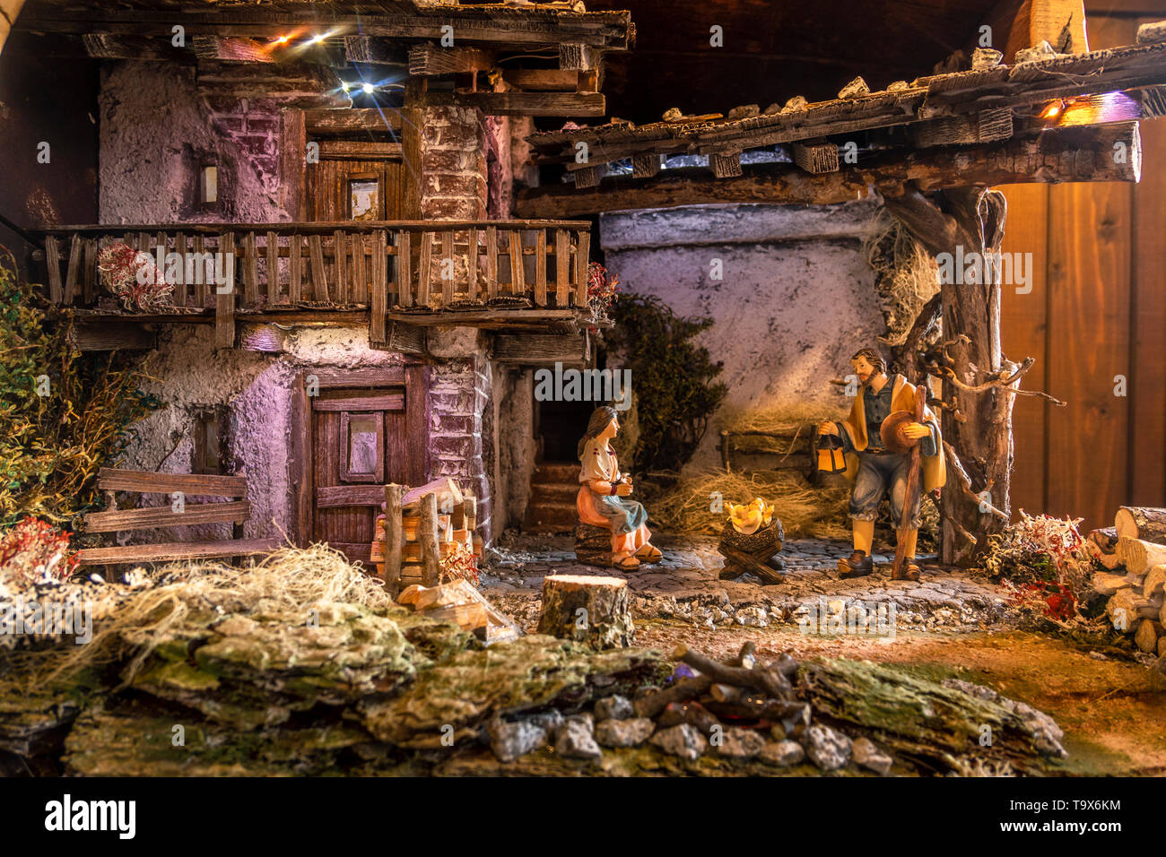 Traditional creche on the Baden native of Baden Christkindelsmarkt ...