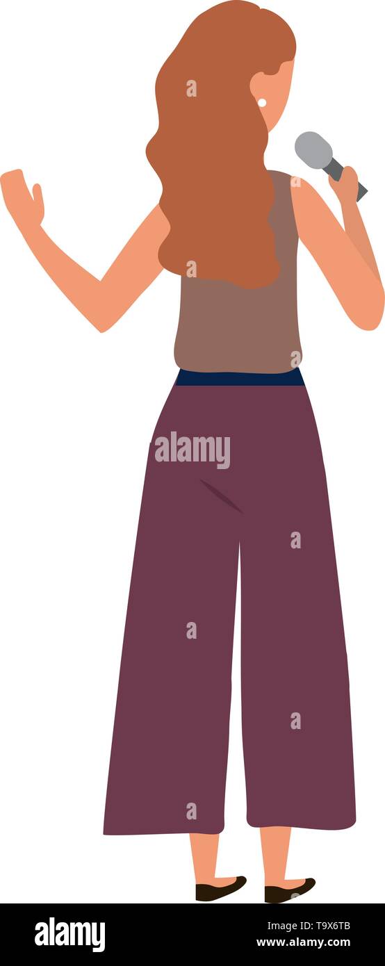 Woman with microphone design, Avatar person human and attractive theme ...