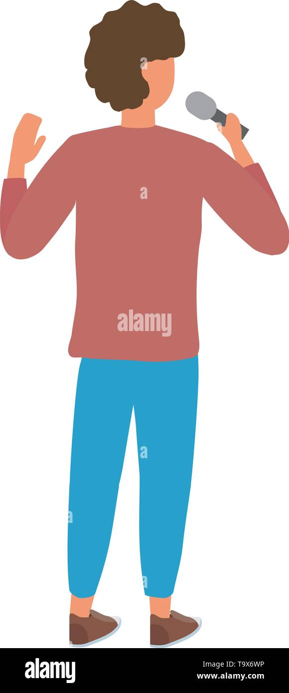 Man with microphone design, Avatar person human and attractive theme ...