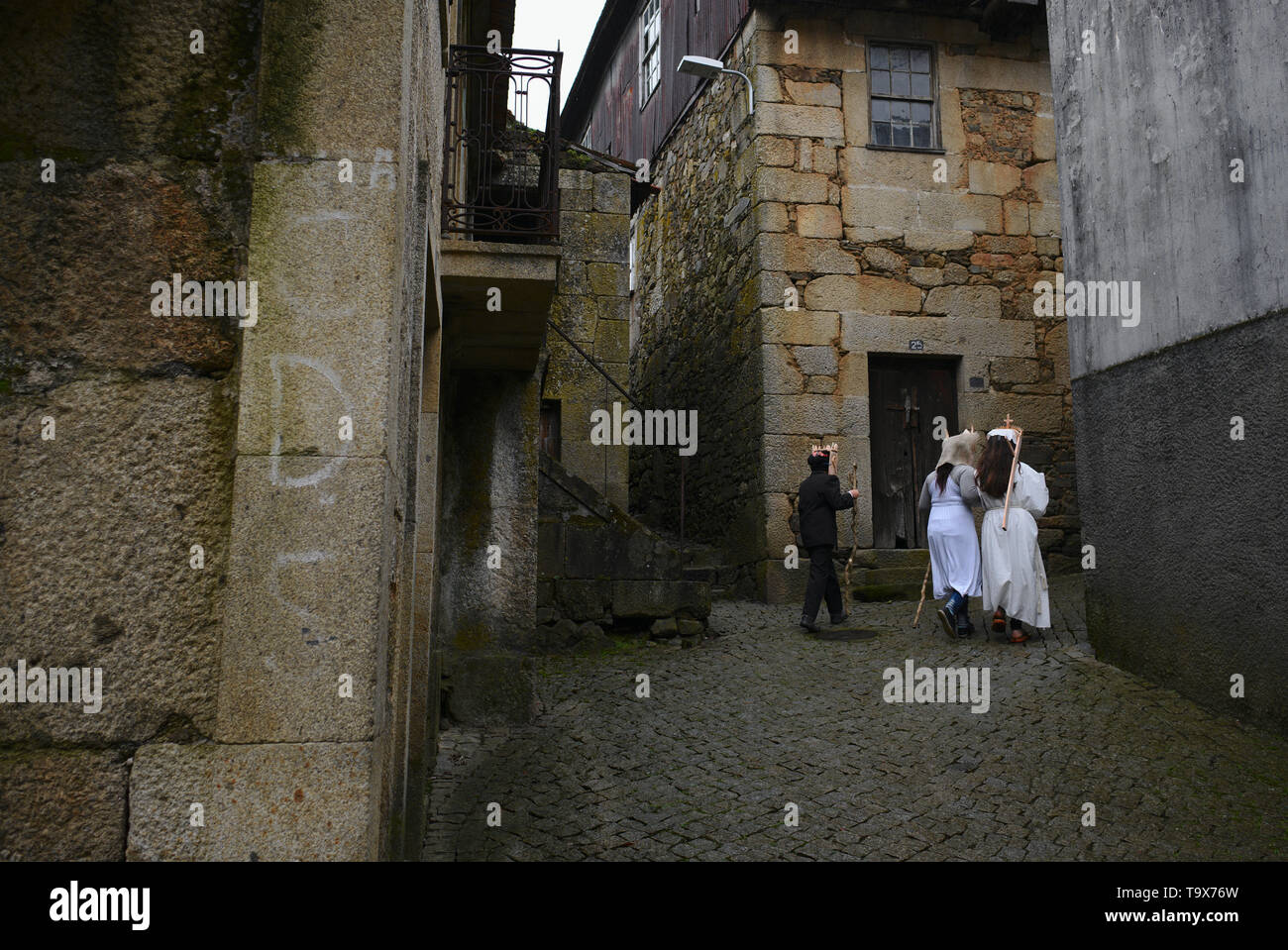 The traditional Entrudo (Carnival) of Lazarim, where on Tuesday people ...
